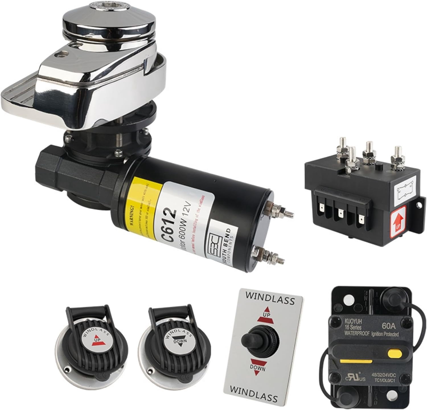 South Bend Components Vertical Windlass Anchor System - C612 600W 12V ...