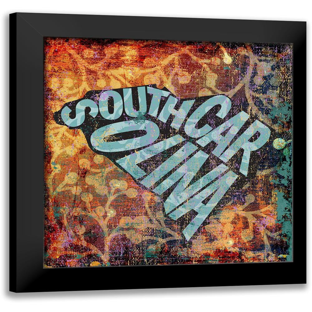 South Carolina 15x15 Black Modern Framed Museum Art Print Titled - Art ...