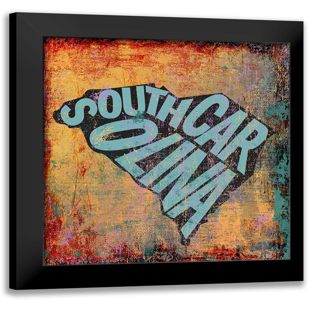 South Carolina 20x20 Black Modern Framed Museum Art Print Titled - Art ...