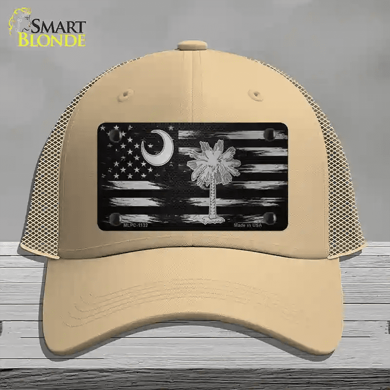 South Carolina Carbon Fiber Novelty License Plate Hat Mesh Khaki ...