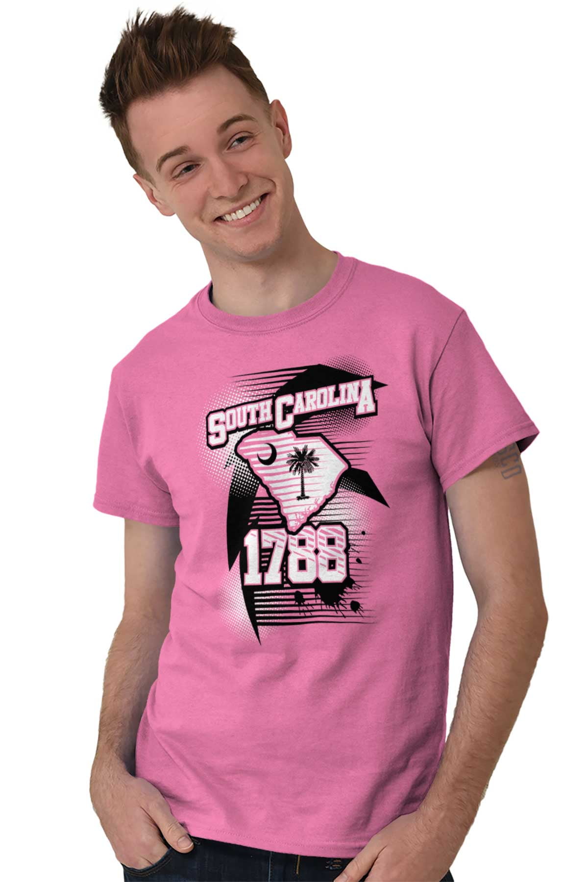 South Carolina Flag Cute State Shape Men's Graphic T Shirt Tees Brisco ...