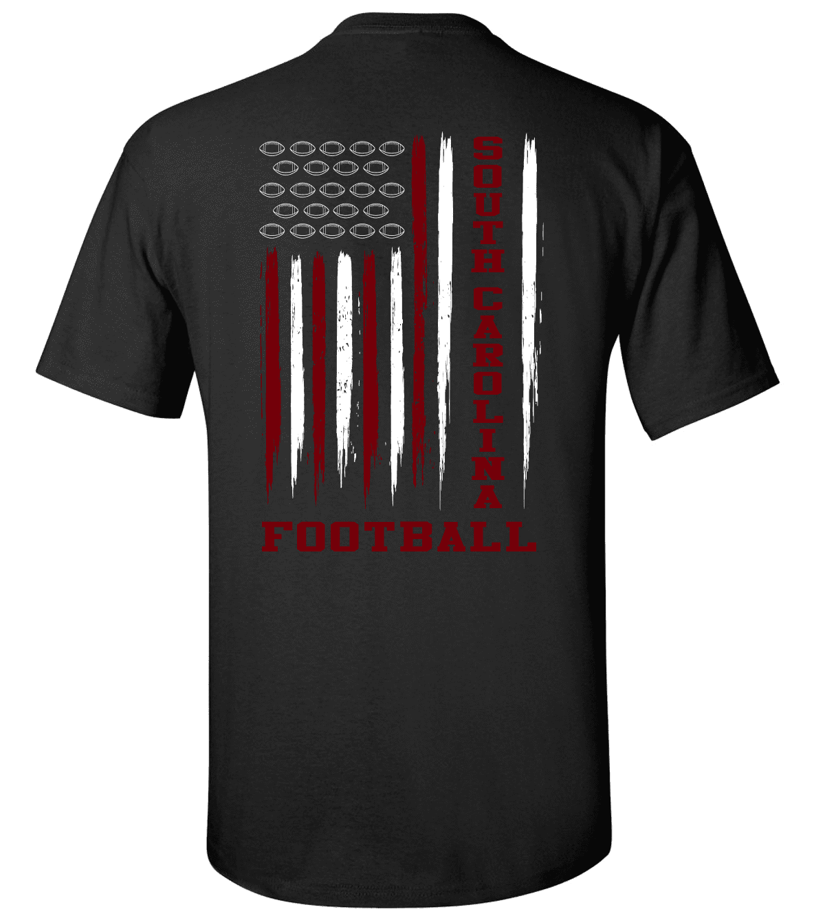 South Carolina Football Team Color American Flag Mens Short Sleeve T ...