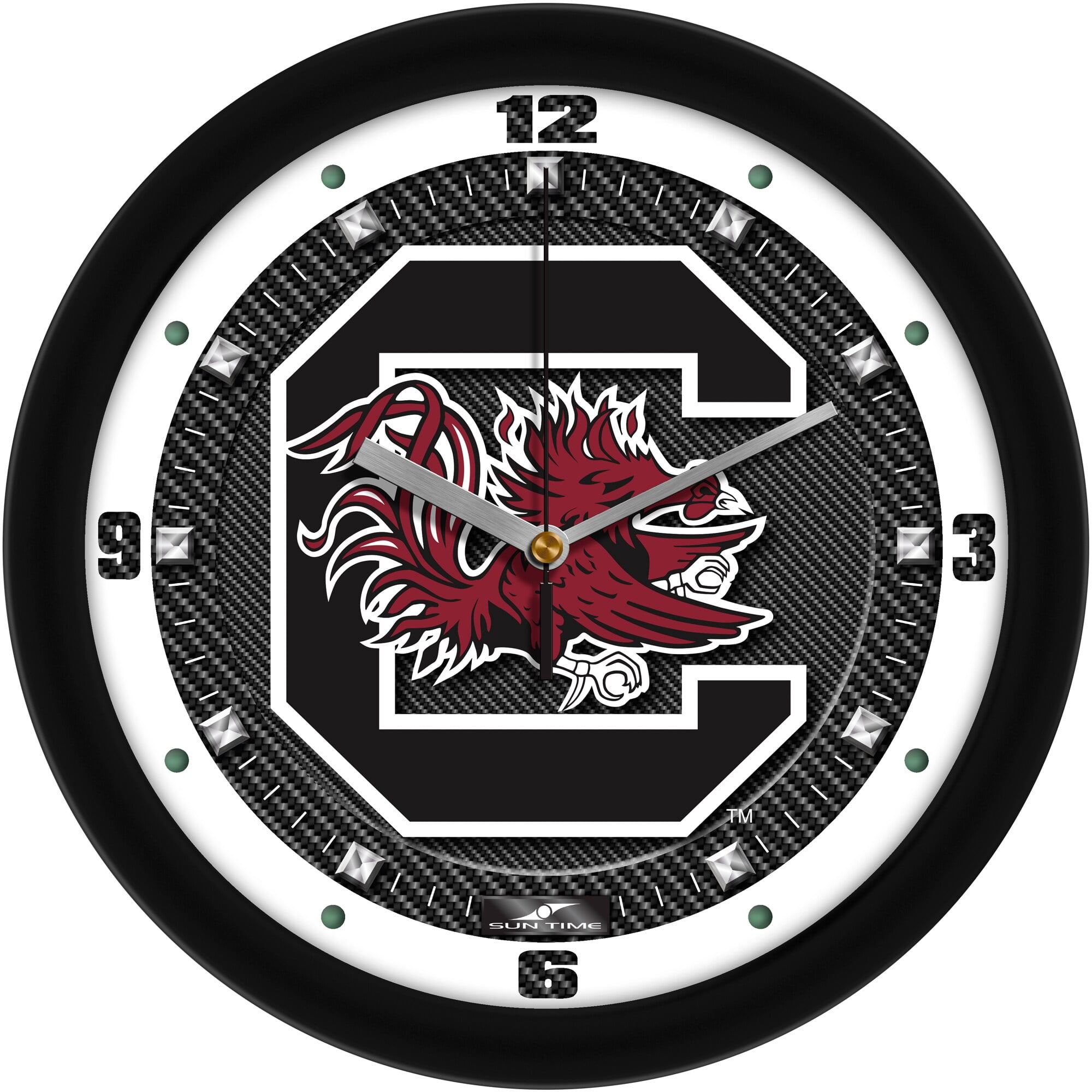 South Carolina Gamecocks 11.5'' Suntime Premium Glass Face Carbon Fiber ...