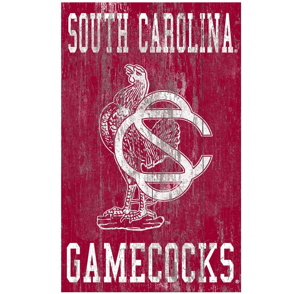 South Carolina Gamecocks 11'' x 19'' Heritage Distressed Logo Sign ...