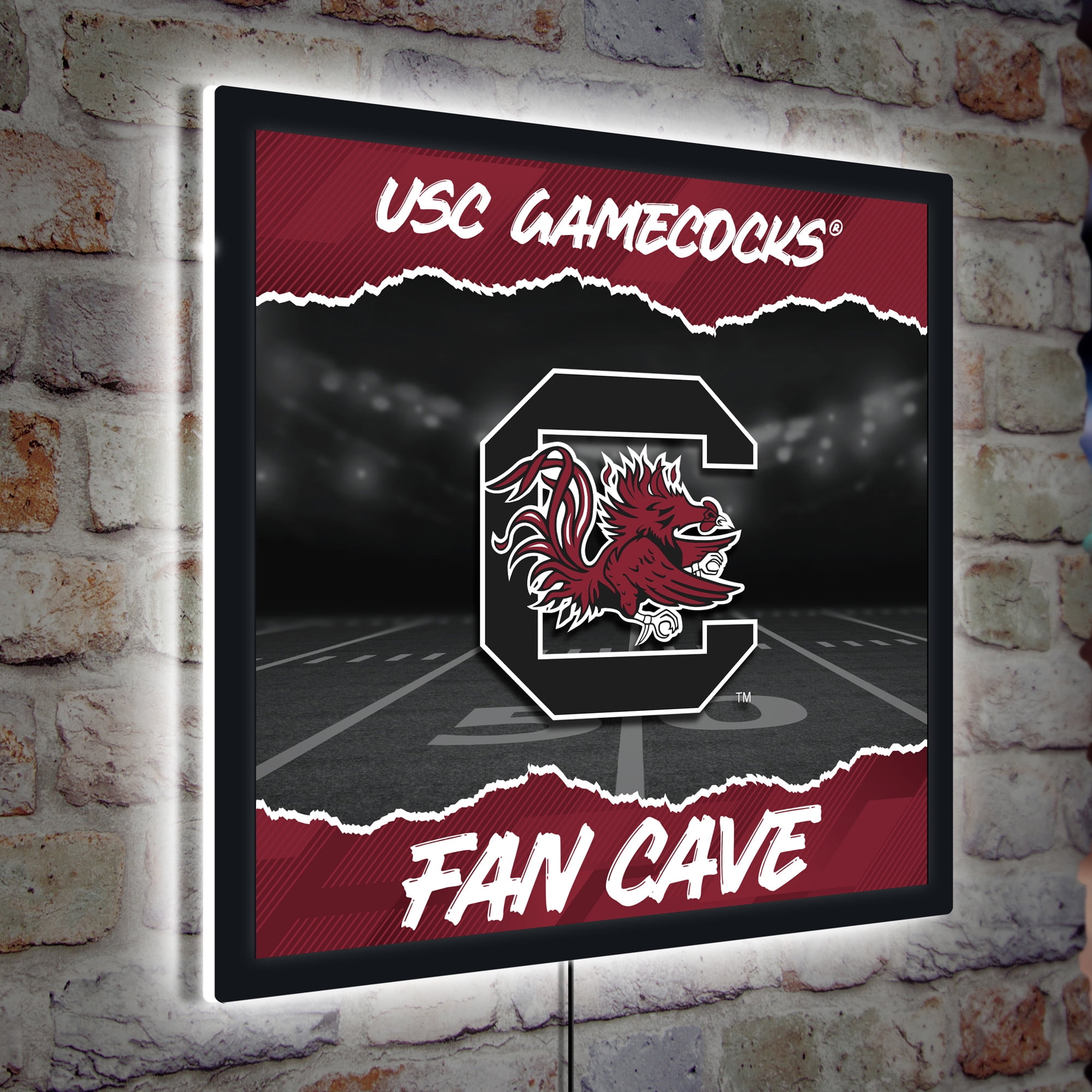 South Carolina Gamecocks 23" LED Fan Cave Square-Shaped Lighted Wall ...