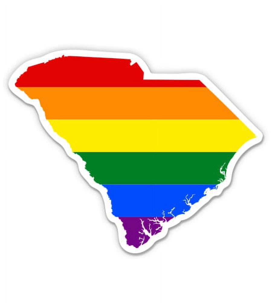 South Carolina Gay Flag State Shape Rainbow Pride LGBT - 5" Vinyl ...