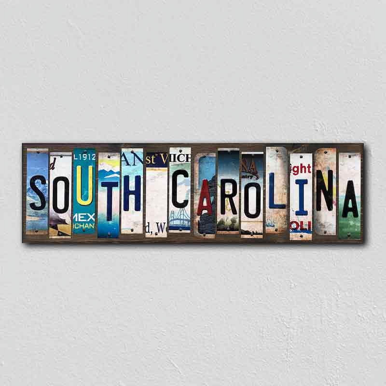 South Carolina License Plate Tag Strips Novelty Wood Signs WS-190 8" x ...