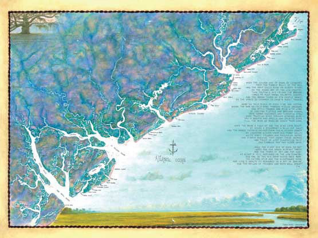 South Carolina Lowcountry Waterways Map Puzzle - Walmart.com