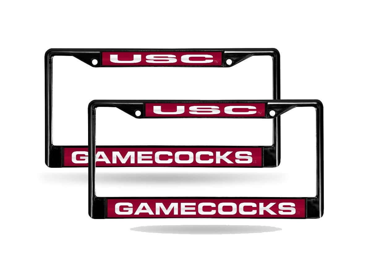 South Carolina NCAA Gamecocks Black Metal (Set of 2) Laser Cut License ...
