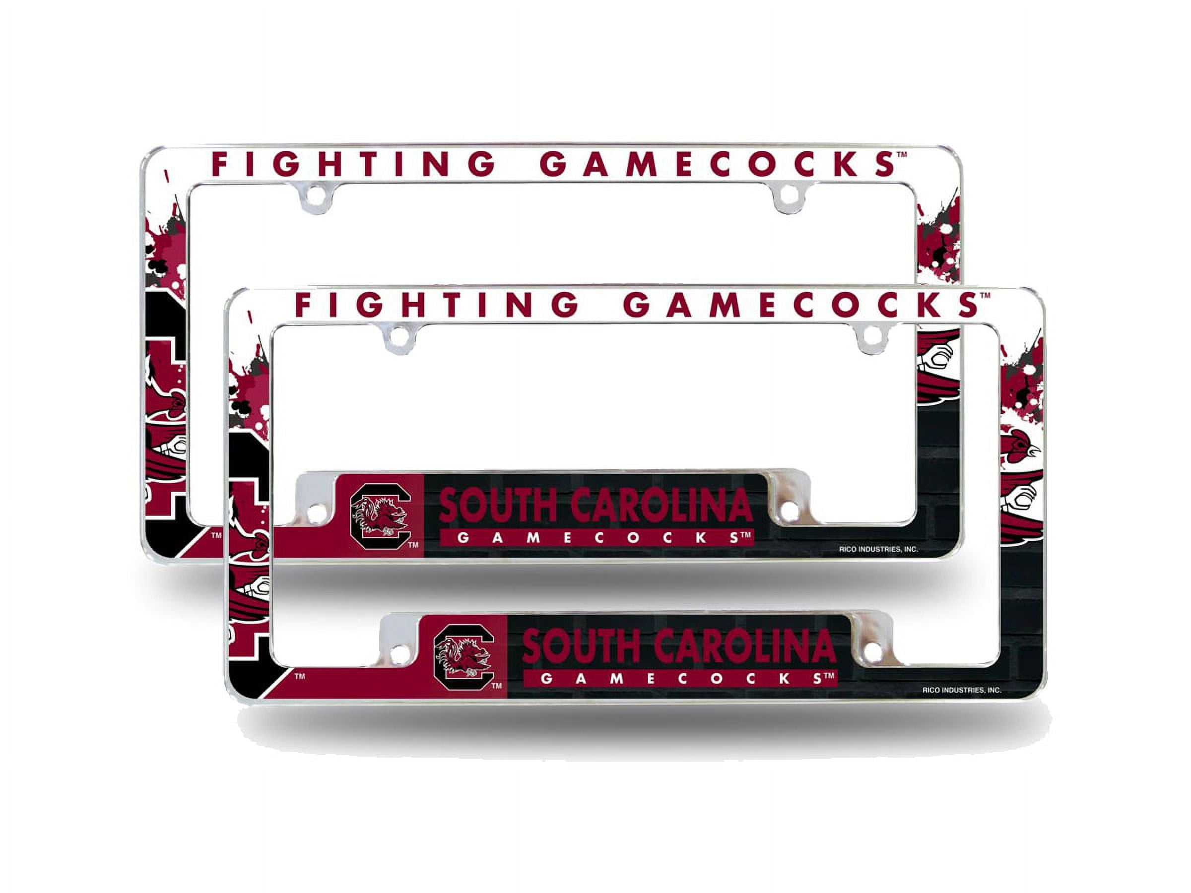 South Carolina NCAA Gamecocks (Set of 2) Chrome Metal License Plate ...