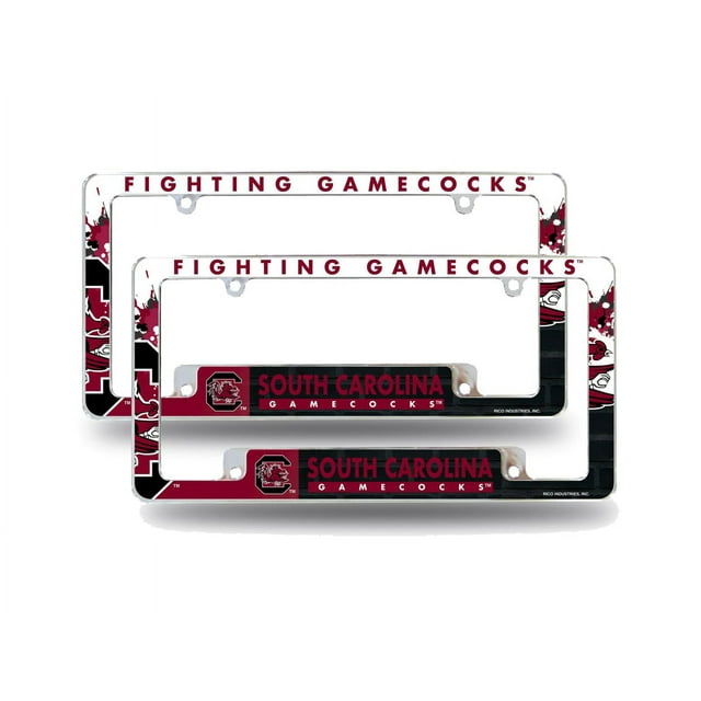 South Carolina NCAA Gamecocks (Set of 2) Chrome Metal License Plate ...
