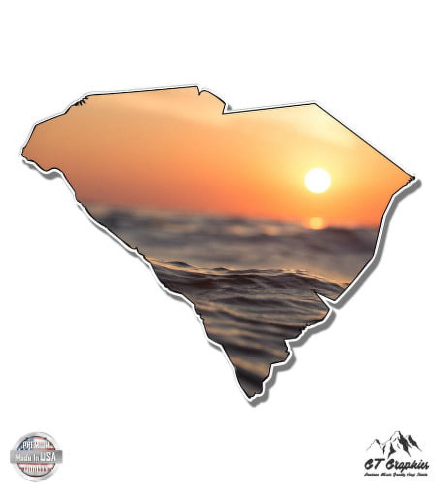 South Carolina Ocean Beautiful Sunset - 12" Vinyl Sticker Waterproof ...