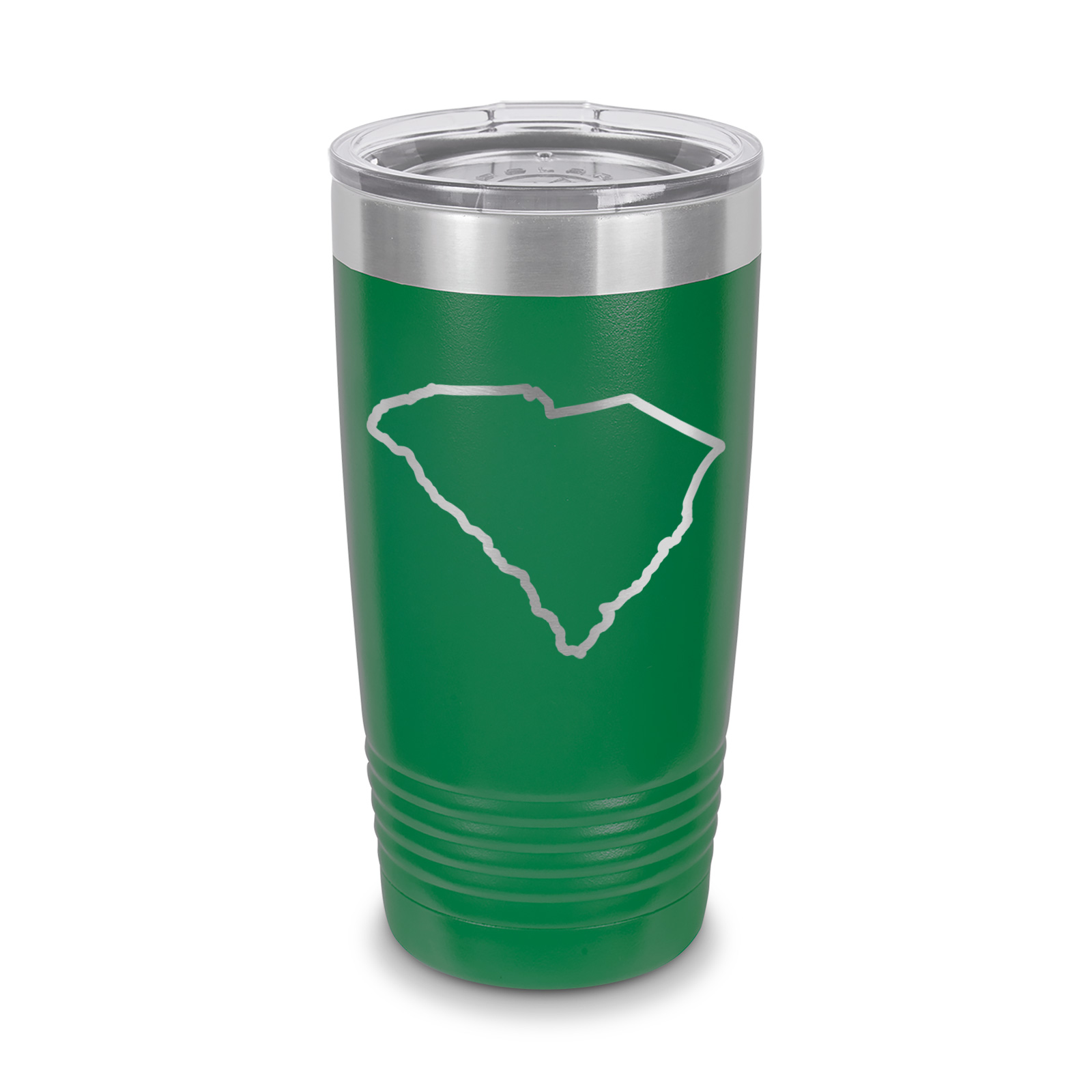 South Carolina Outline Tumbler 20 oz - Laser Engraved w/ Clear Lid ...