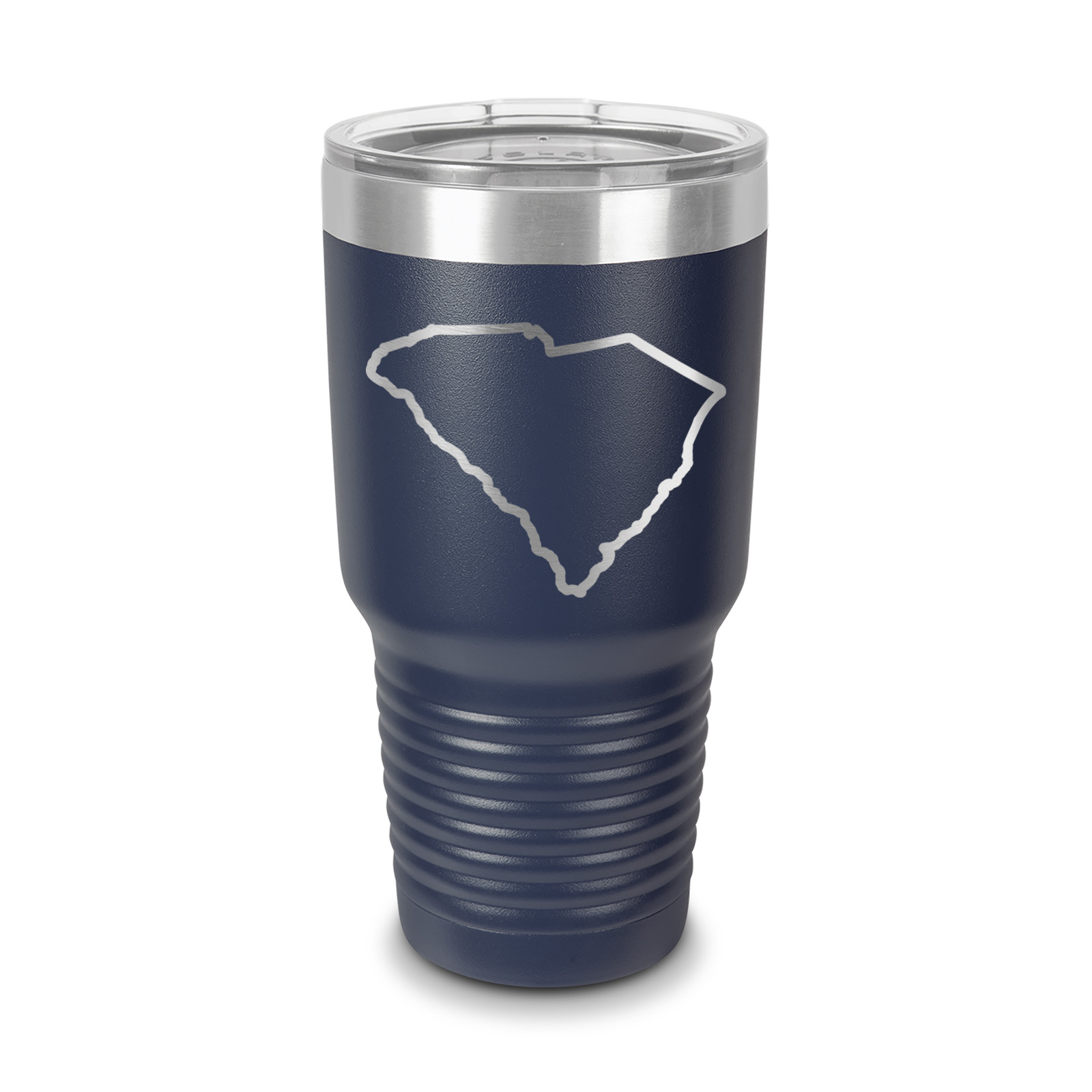 South Carolina Outline Tumbler 30 oz - Laser Engraved w/ Clear Lid ...