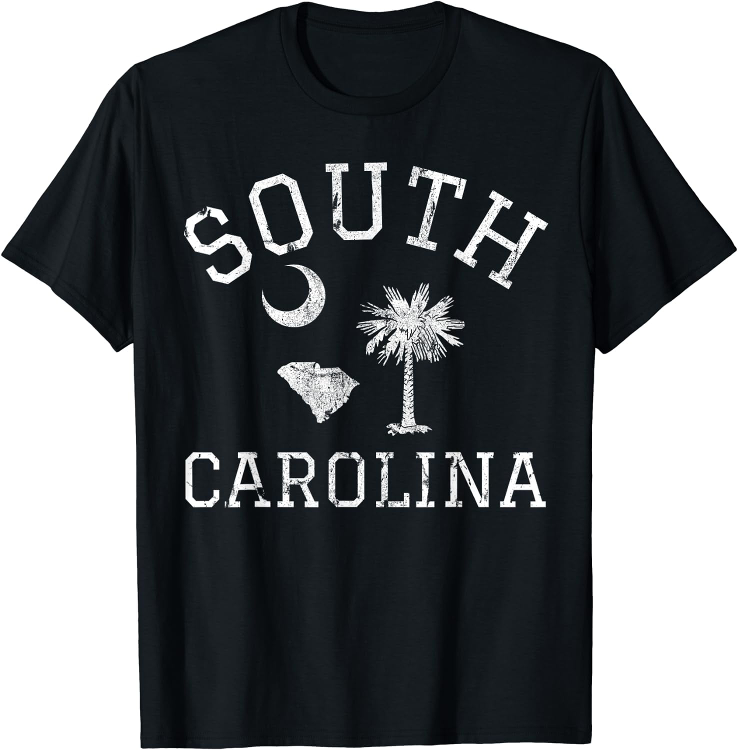 South Carolina Palmetto Tree SC Map Flag Home Pride Vintage T-Shirt ...