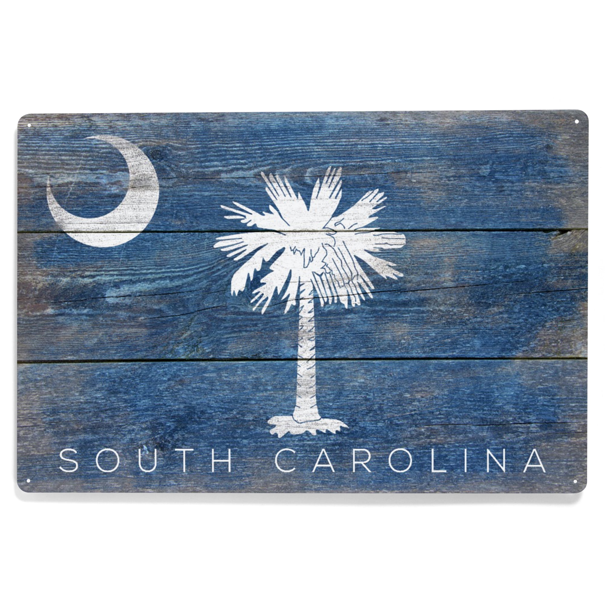 South Carolina, Rustic State Flag (12x18 Aluminum Art, Indoor Outdoor ...
