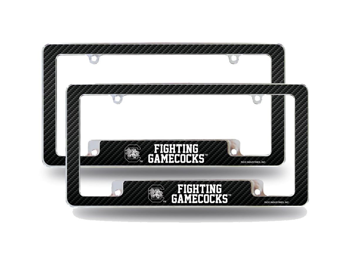 South Carolina SC-Gamecock's (Set of 2) Chrome Metal License Plate ...