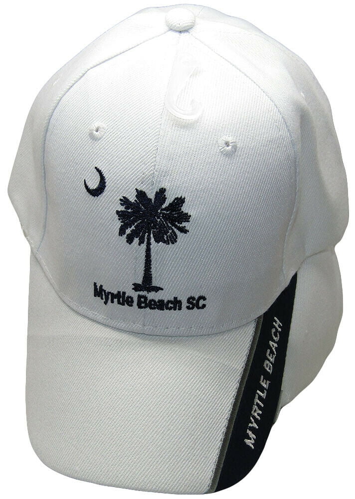 South Carolina SC State Myrtle Beach White Embroidered Cap Hat CAP721B ...