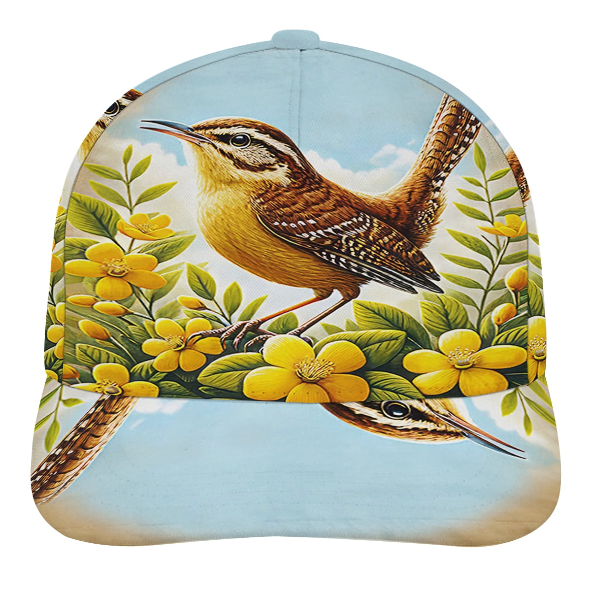South Carolina Spring Wren Bird And Yellow Jessamine baseball cap hat ...