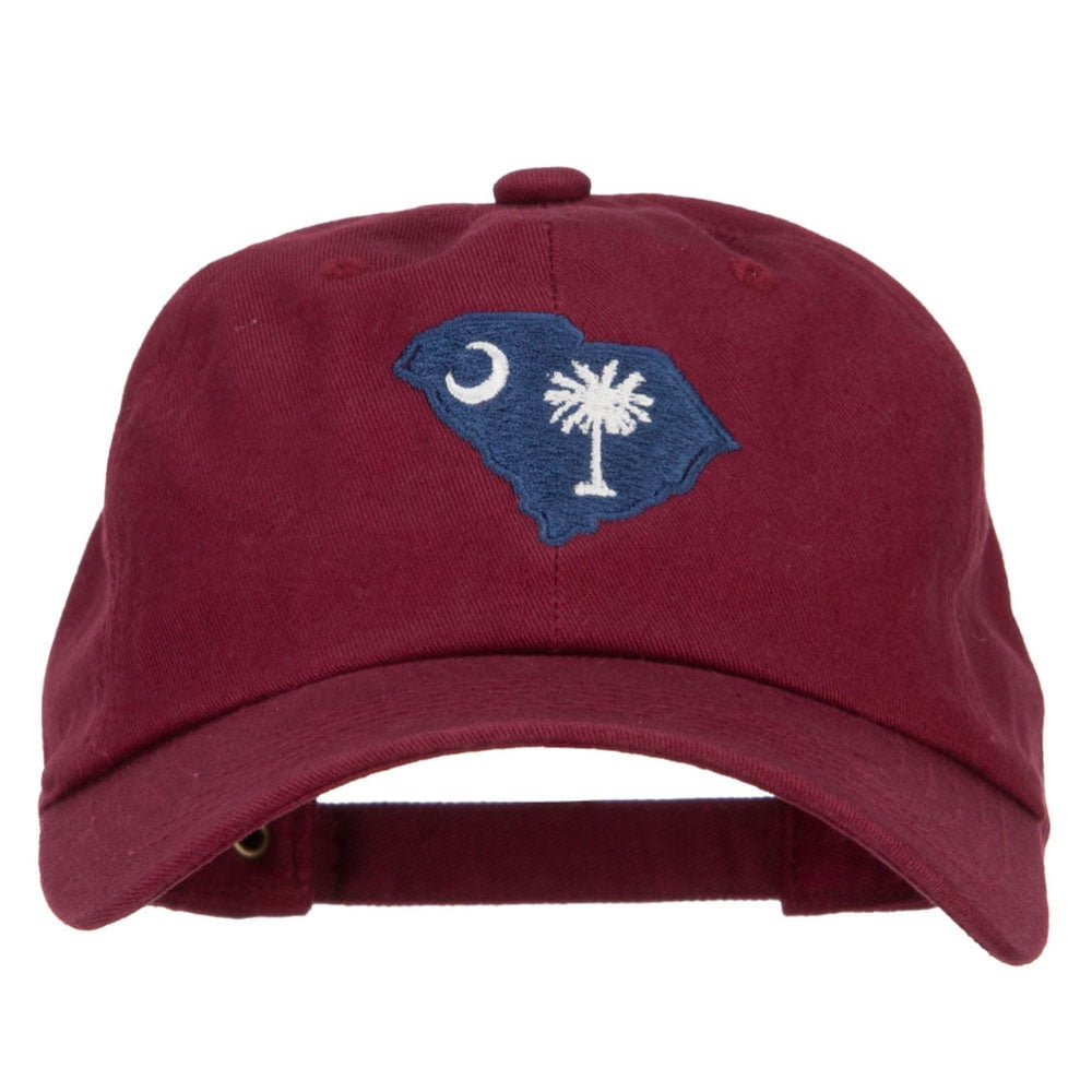 South Carolina State Flag Map Embroidered Unstructured Washed Cap ...