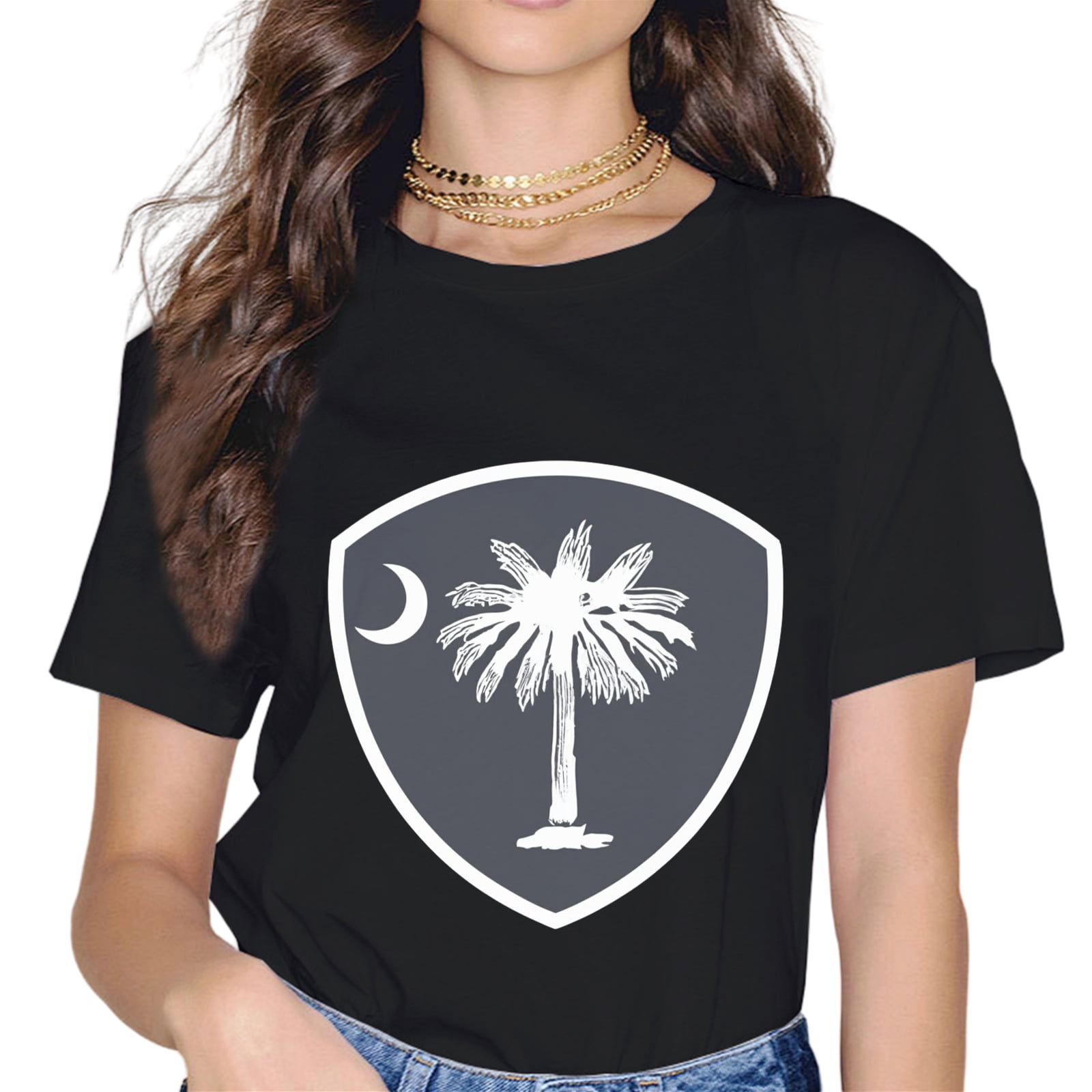 South Carolina State Flag Palmetto Tree Crescent Moon SC T-Shirt ...