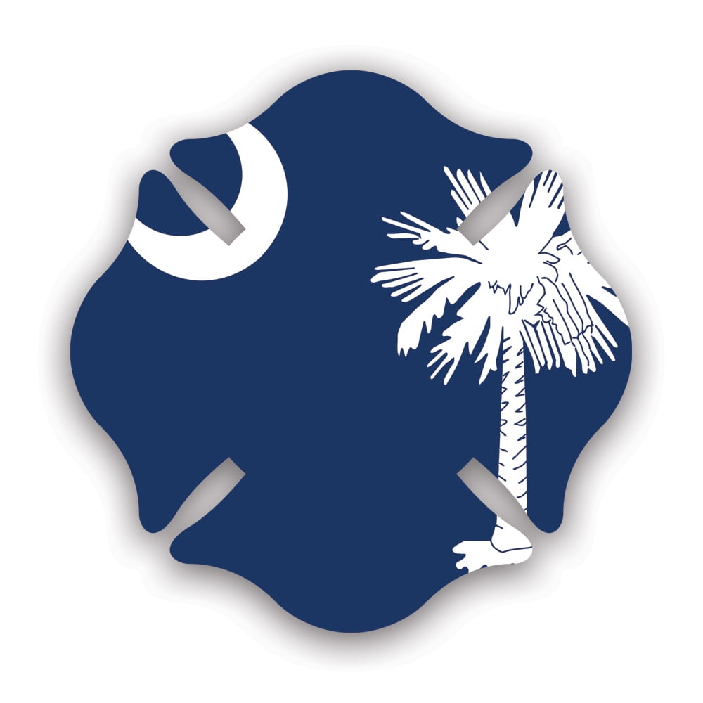 South Carolina State Maltese Cross Shaped Sticker Decal - Self Adhesive ...