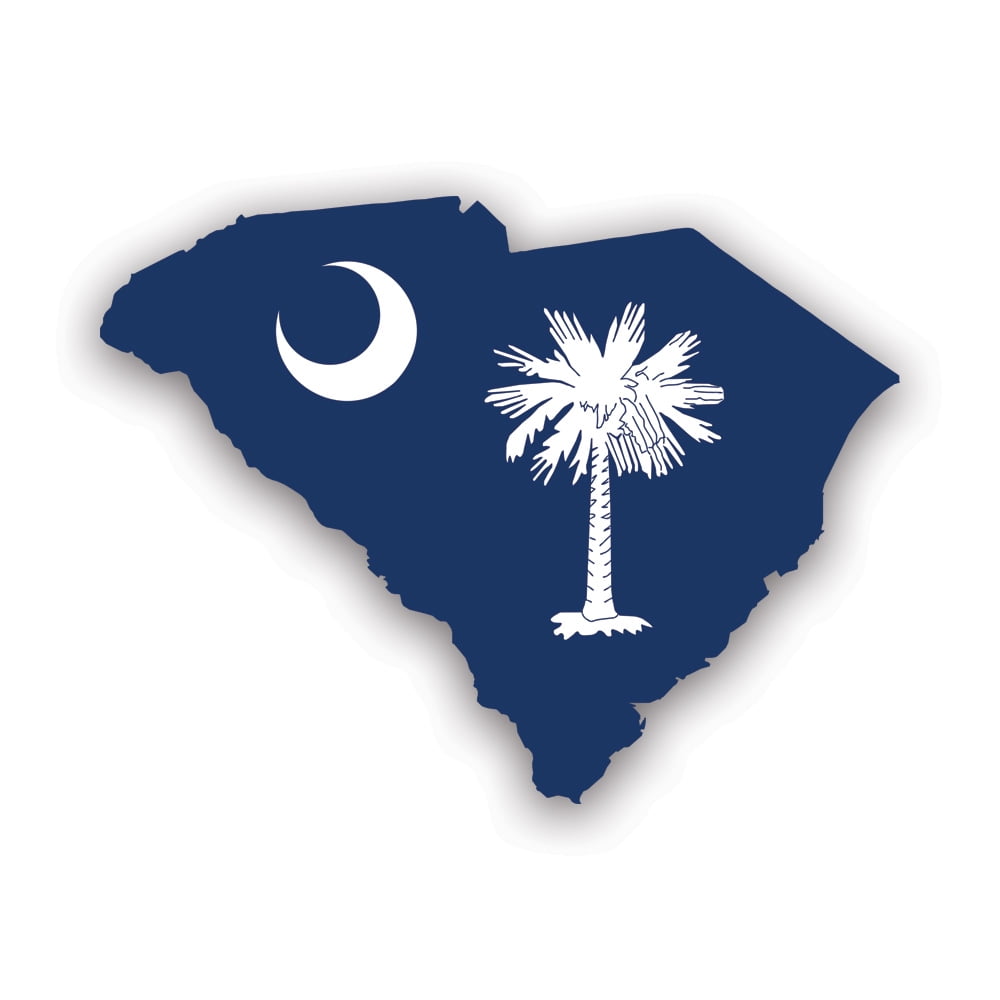 South Carolina State Shaped Flag Sticker Decal - Self Adhesive Vinyl ...