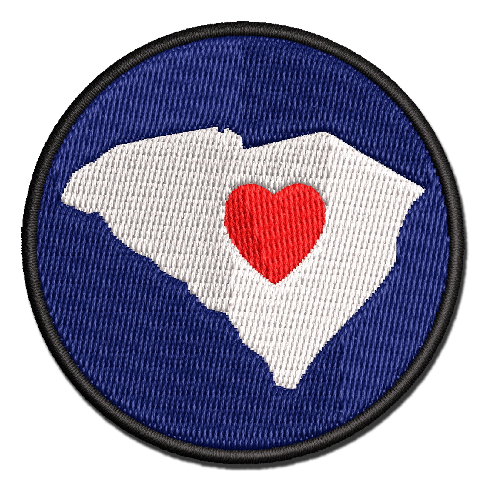 South Carolina State with Heart Applique Multi-Color Embroidered Hook ...