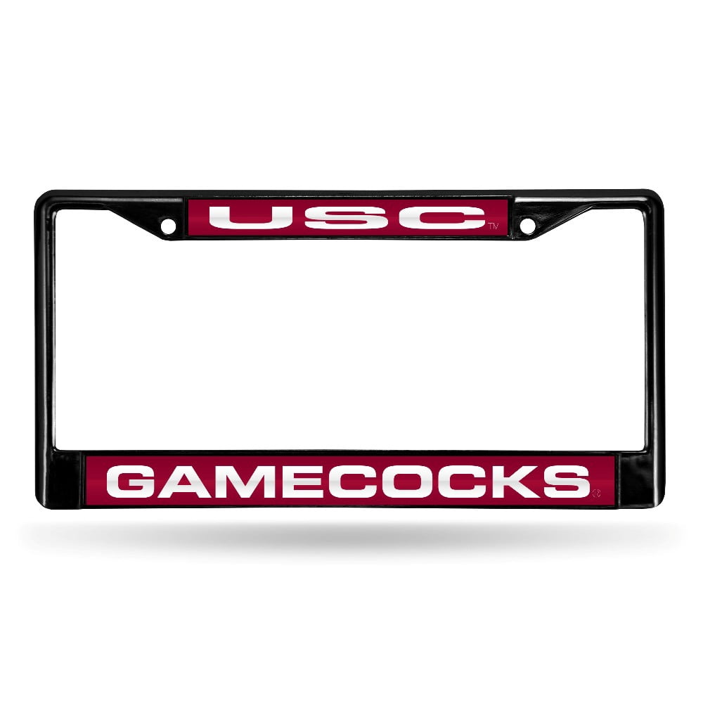 South Carolina USC-Gamecock's Black Metal Laser Cut License Plate Frame ...