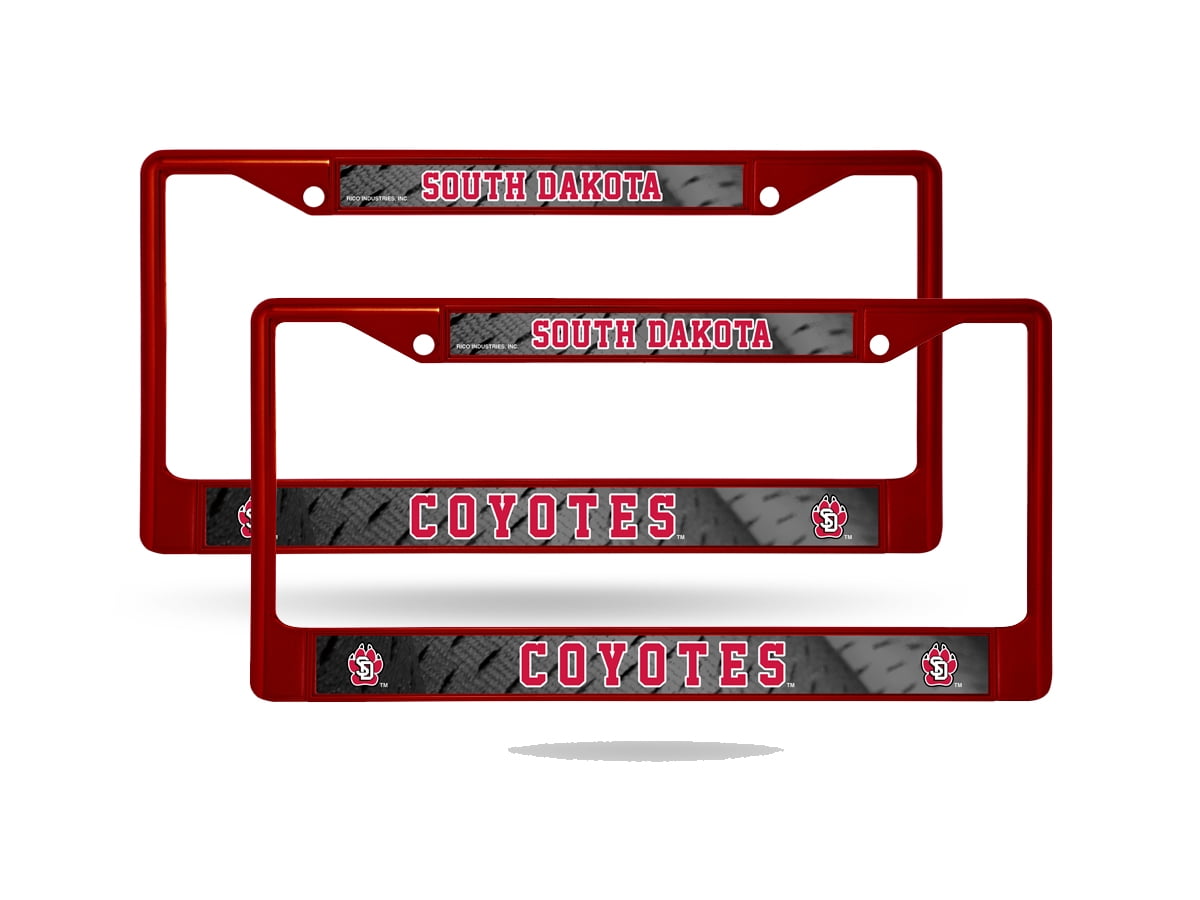 South Dakota Coyotes Maroon Painted Chrome Metal License Plate Frame ...