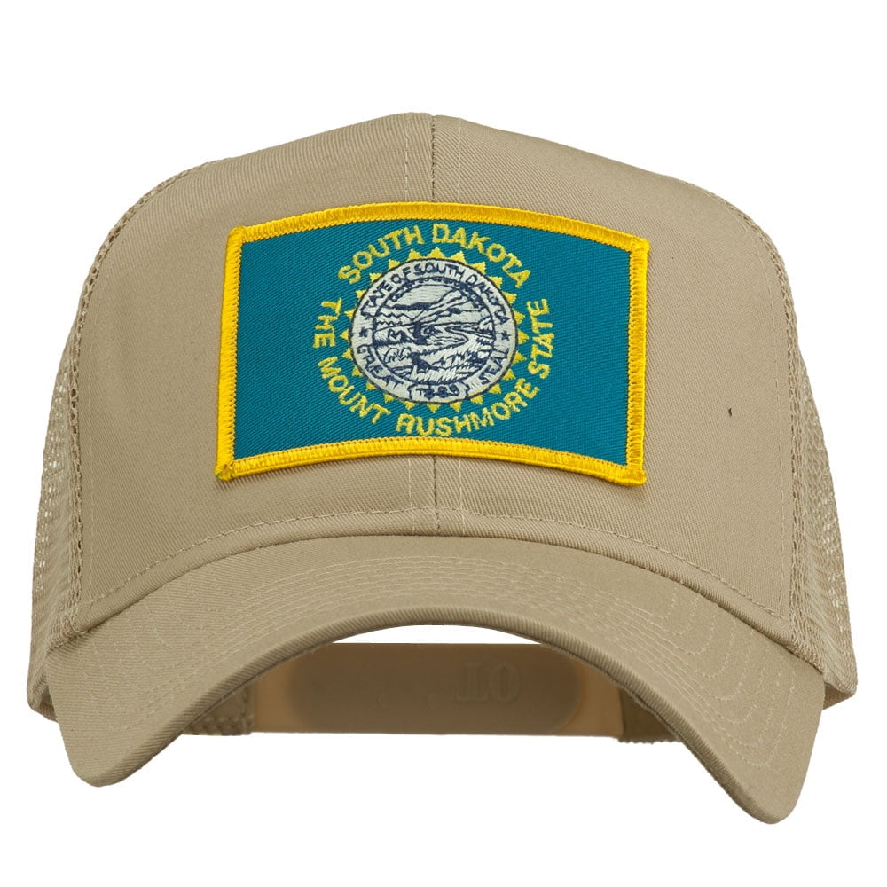 South Dakota Flag Patched Mesh Cap - Khaki OSFM - Walmart.com