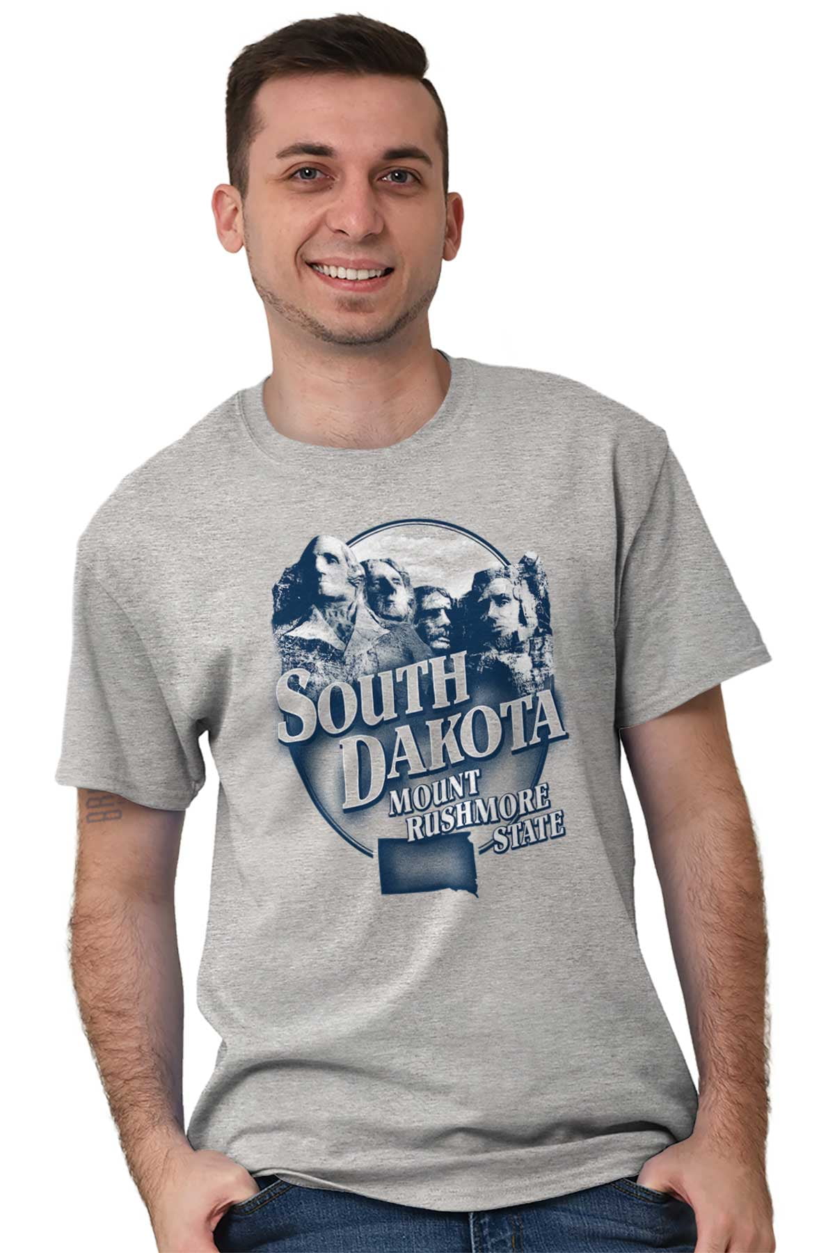 South Dakota Mount Rushmore SD Map Men's Graphic T Shirt Tees Brisco ...