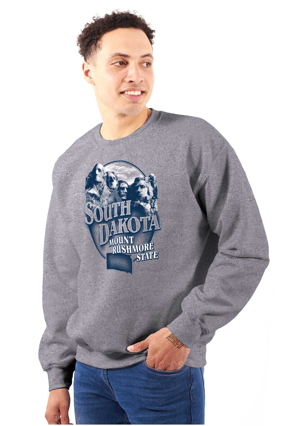 South Dakota Mount Rushmore SD Map Sweatshirt for Men or Women Brisco ...