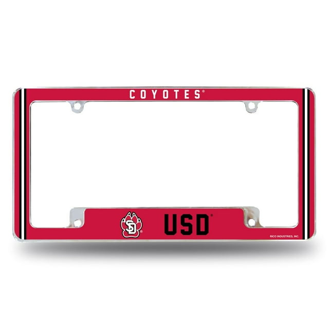 South Dakota NCAA Coyotes Chrome Metal License Plate Frame with Full ...