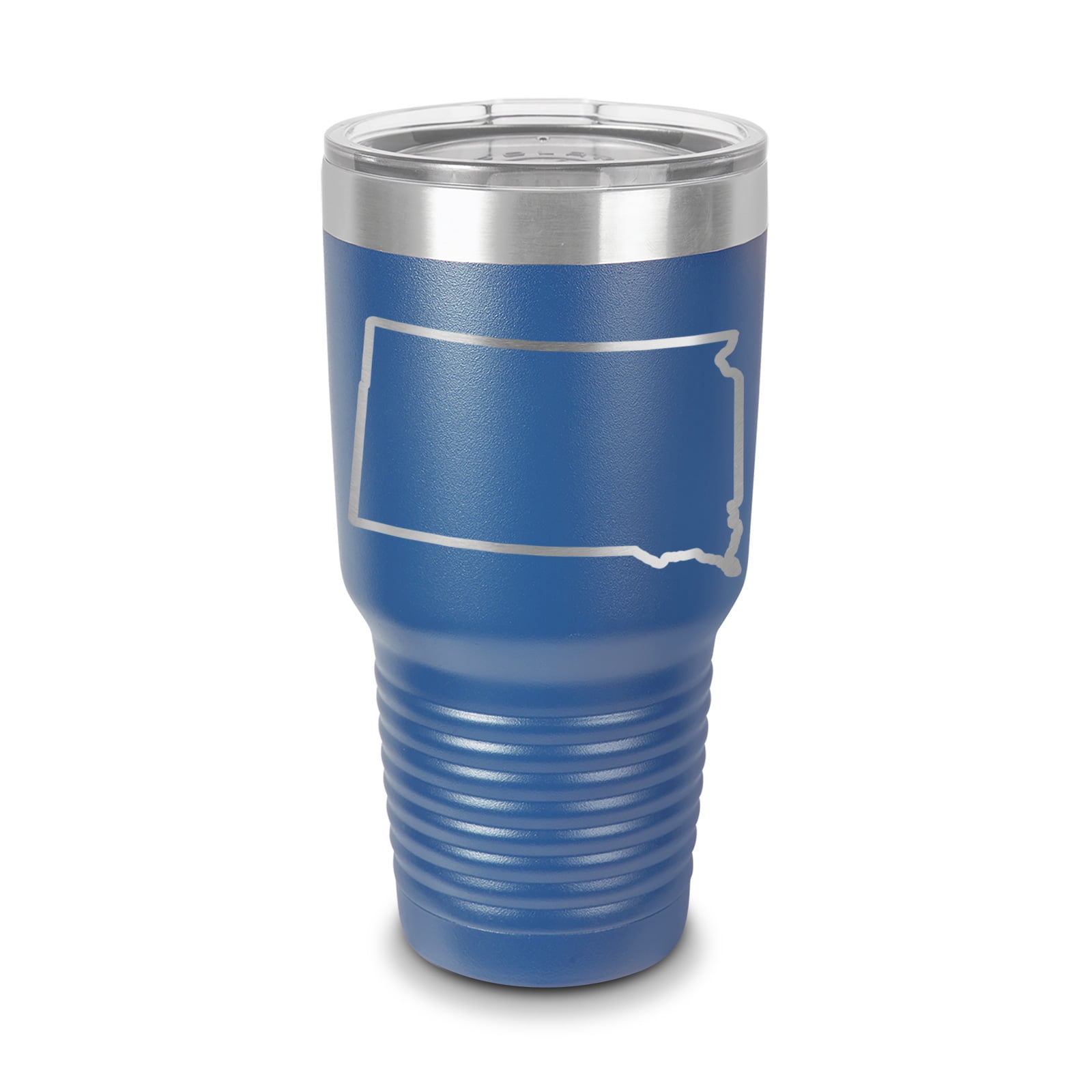 South Dakota Outline Tumbler 30 oz - Laser Engraved w/ Clear Lid ...
