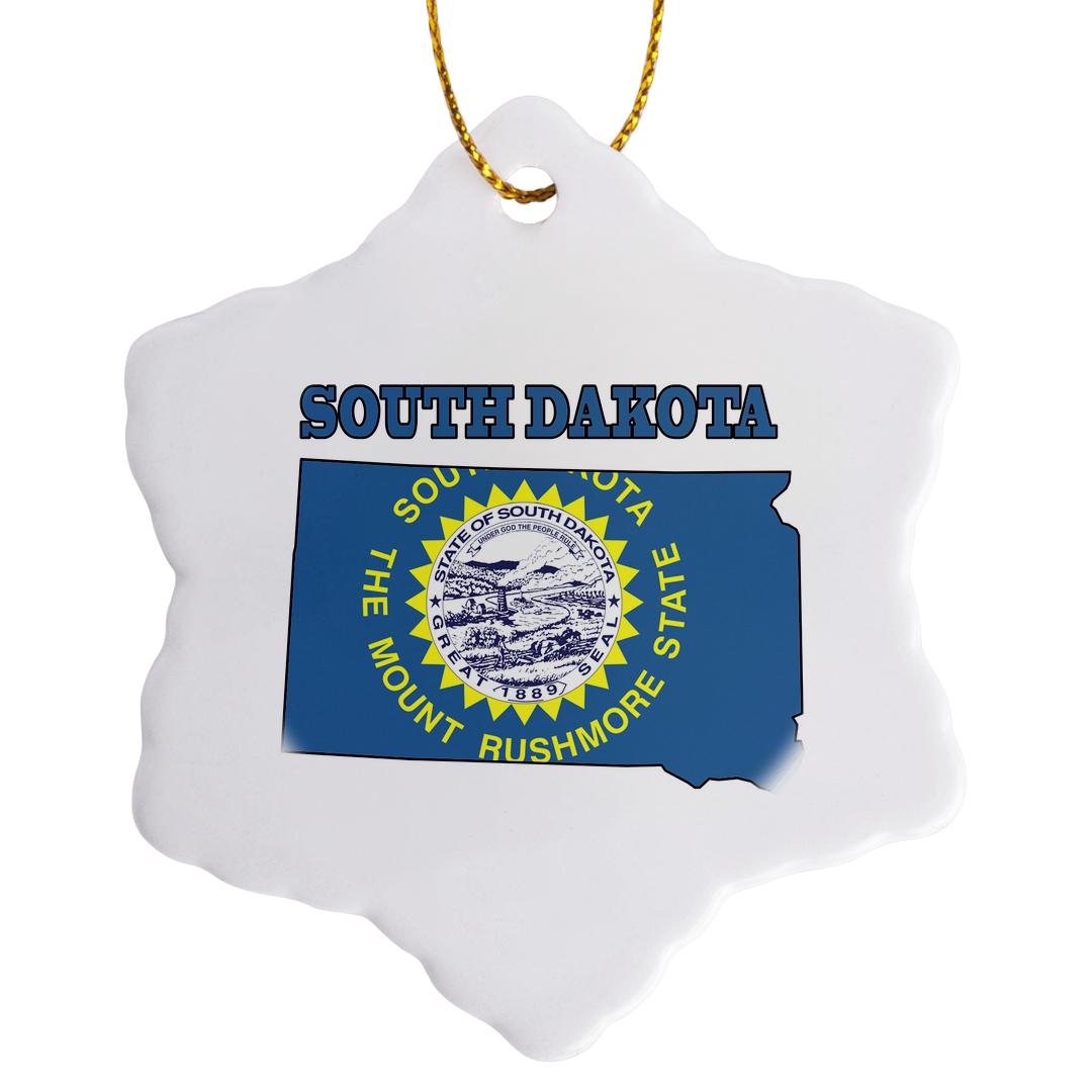 3drose, South Dakota State Flag in the Outline Map and Letters for ...