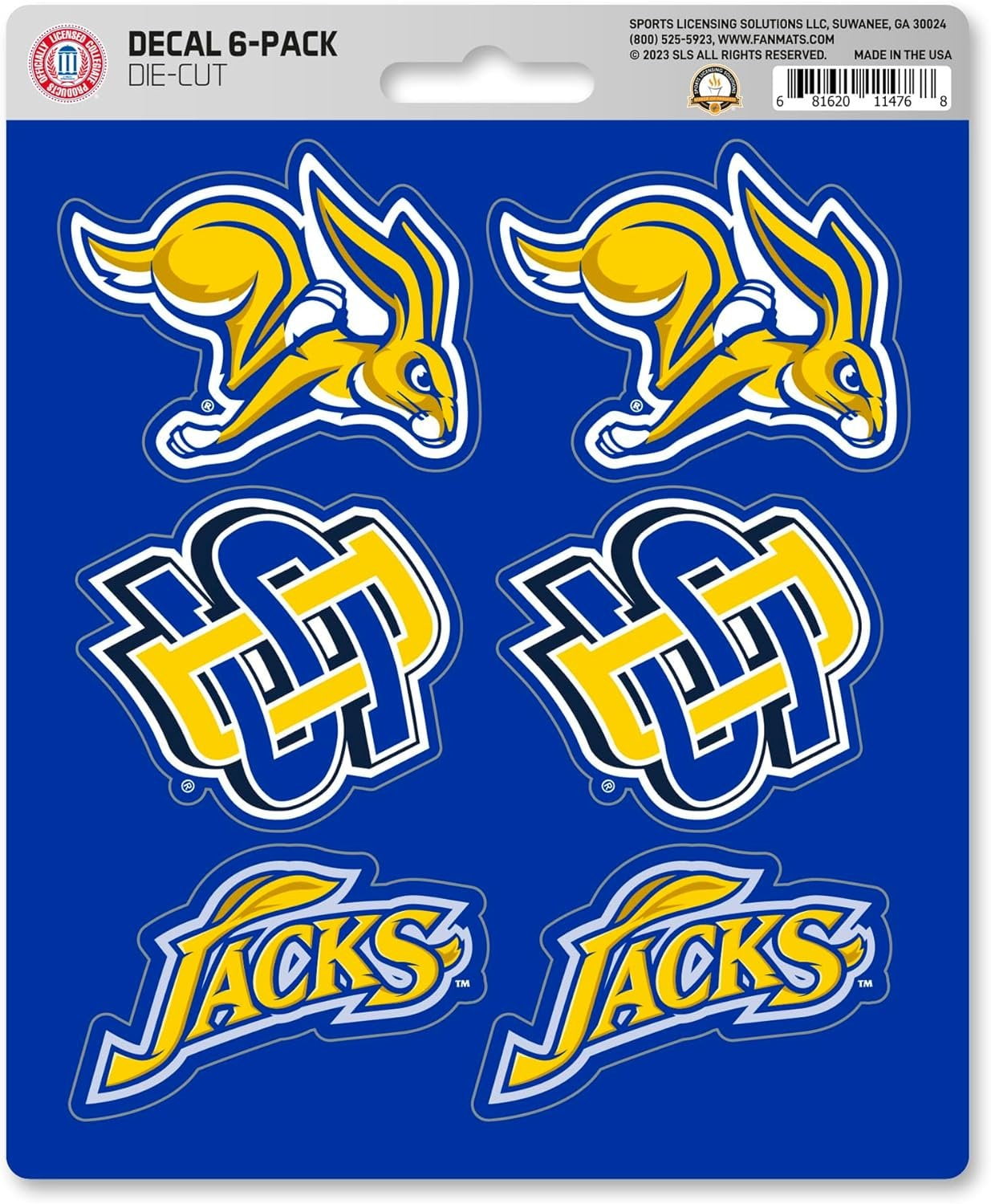 South Dakota State University Jackrabbits 6-Piece Decal Sticker Set ...