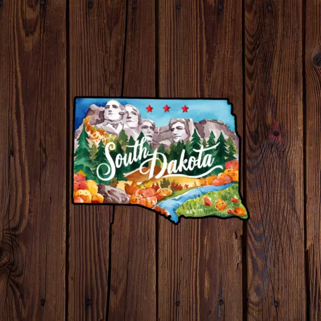 South Dakota Sticker American Flag State Outline Novelty Laptop Sticker ...