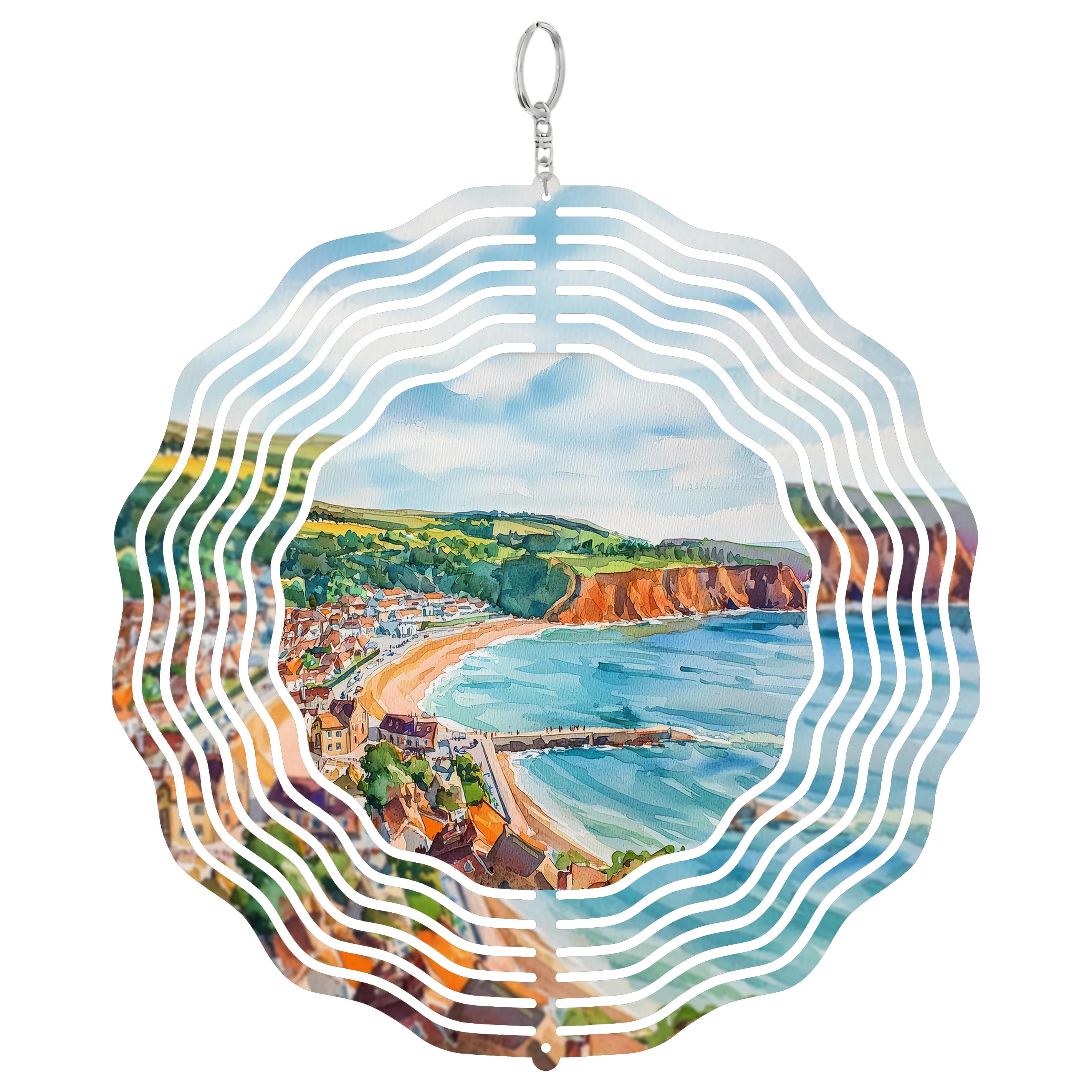 South Devon Coast England 3D Wind Spinner Stainless Steel Kinetic Art ...