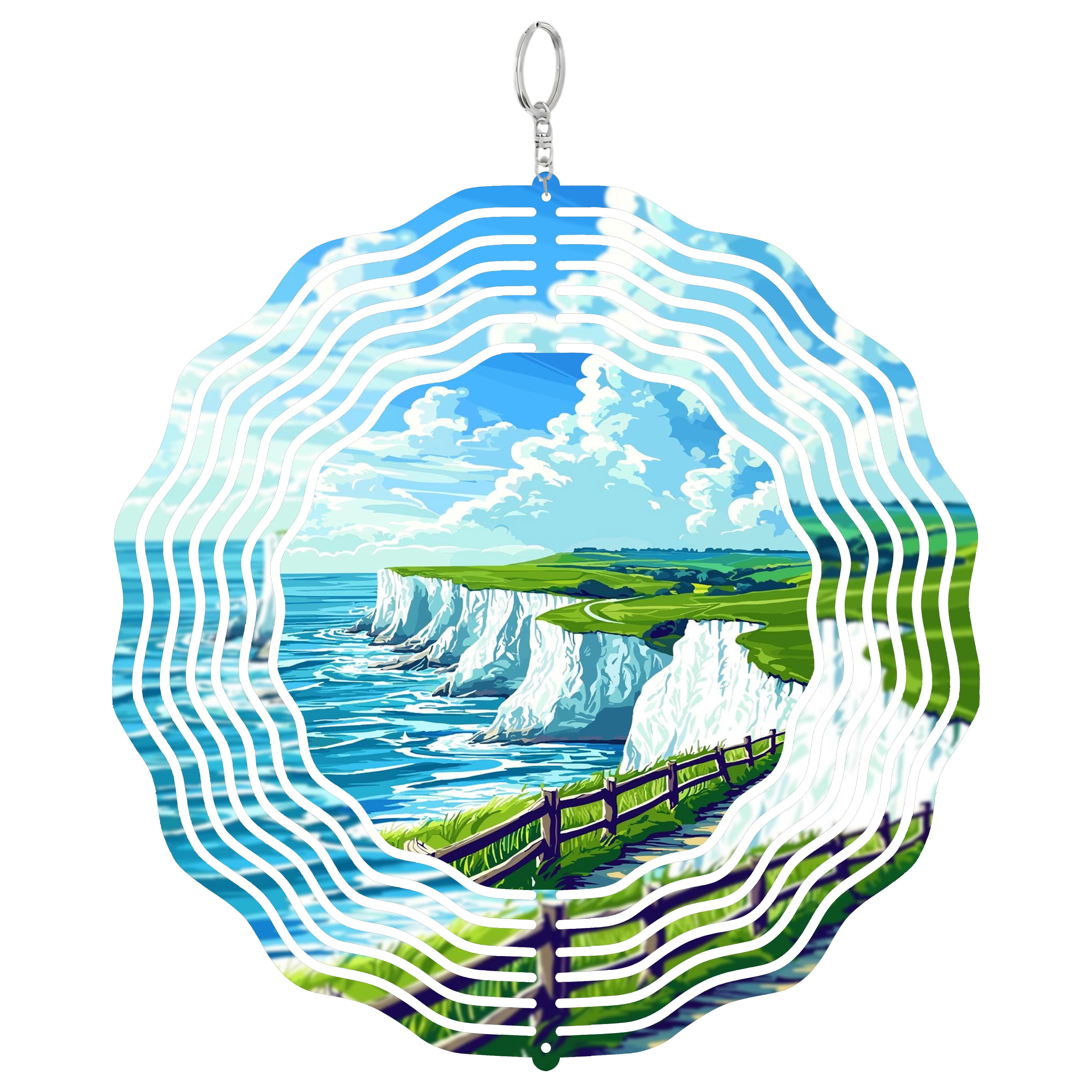 South Downs Way England 3D Wind Spinner Stainless Steel Hanging ...