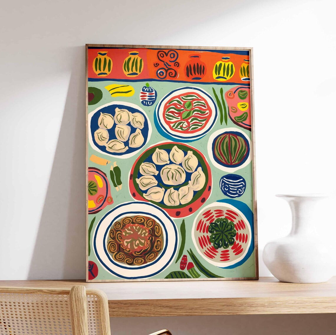 South East Asian Food Poster, Asian Decor, Oriental Print, Dinner Table ...