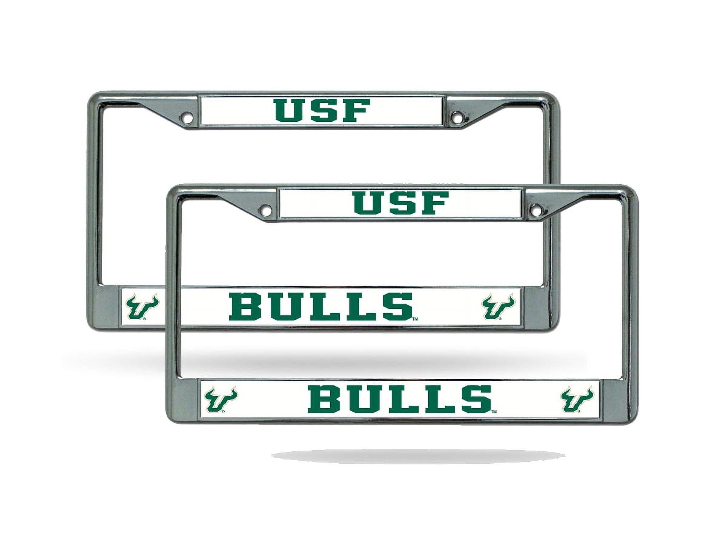 South Florida USF Bulls Chrome Metal License Plate Frame - Set of 2 ...
