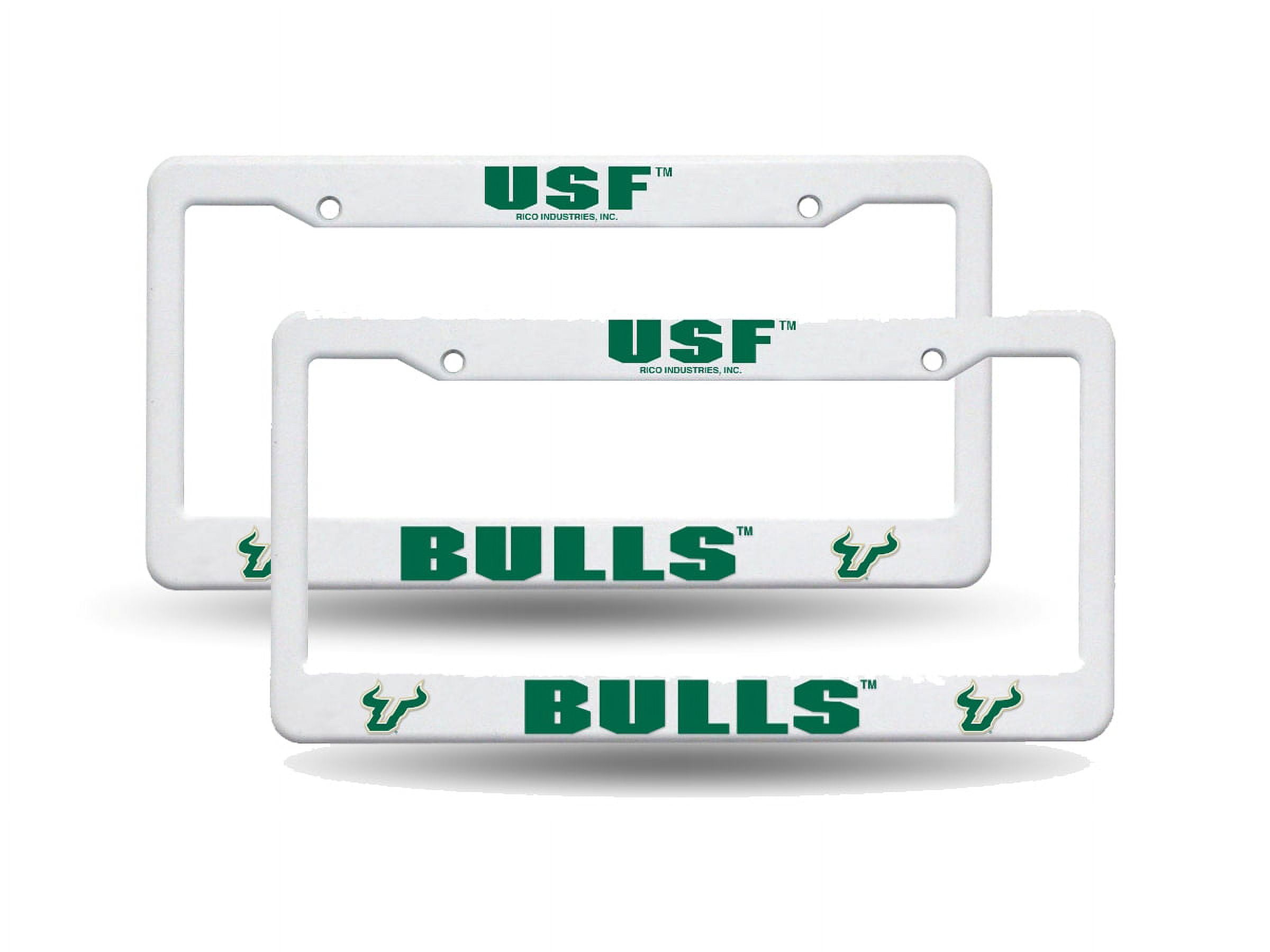 South Florida USF Bulls Raised Letter White Plastic License Plate Frame ...
