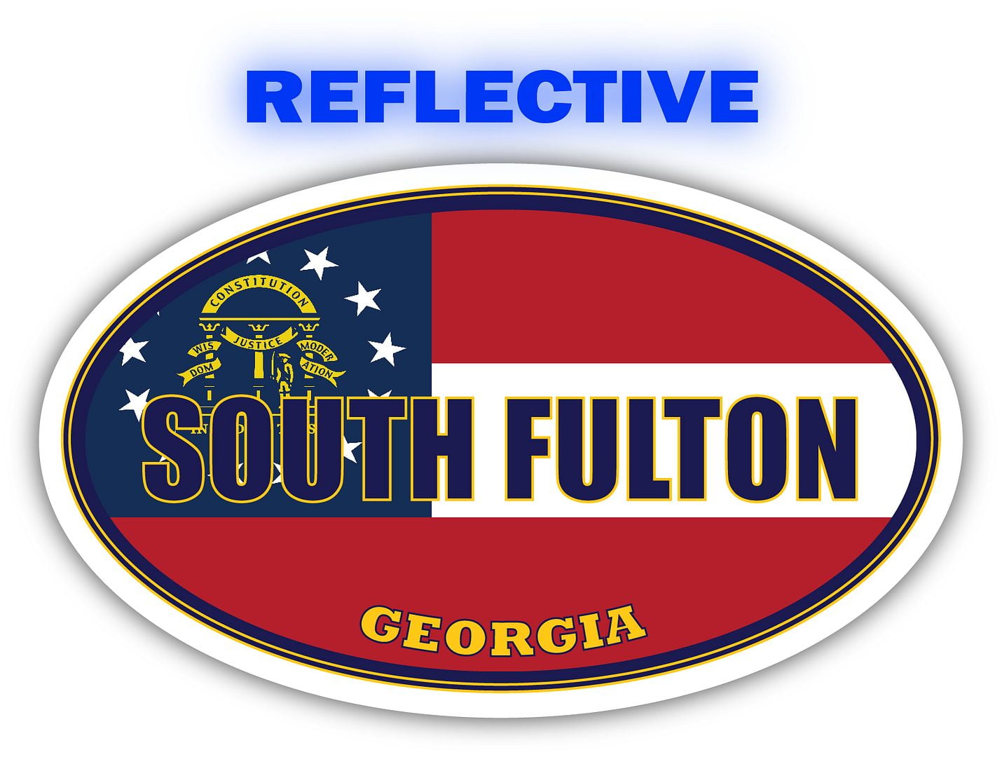 South Fulton City Georgia State State Flag | GA Flag Fulton County Oval ...