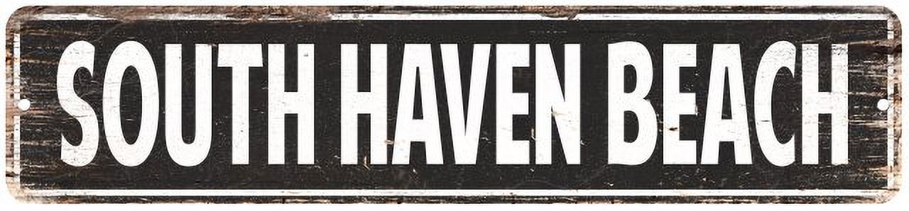 South Haven Beach Vintage Look Gift Metal Sign Chic 4x18 204180008301 ...