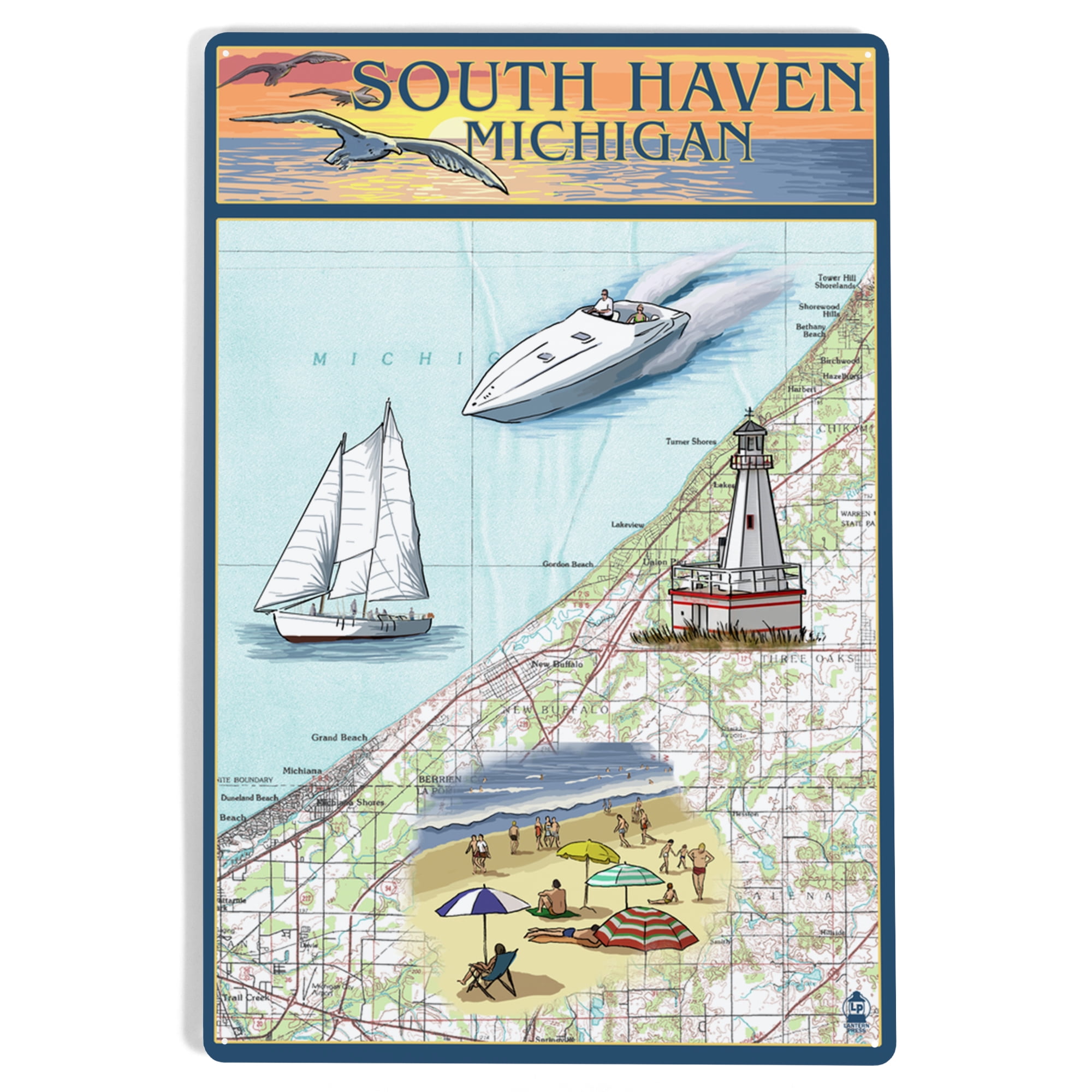 South Haven, Michigan, Nautical Chart (12x18 Aluminum Art, Indoor ...