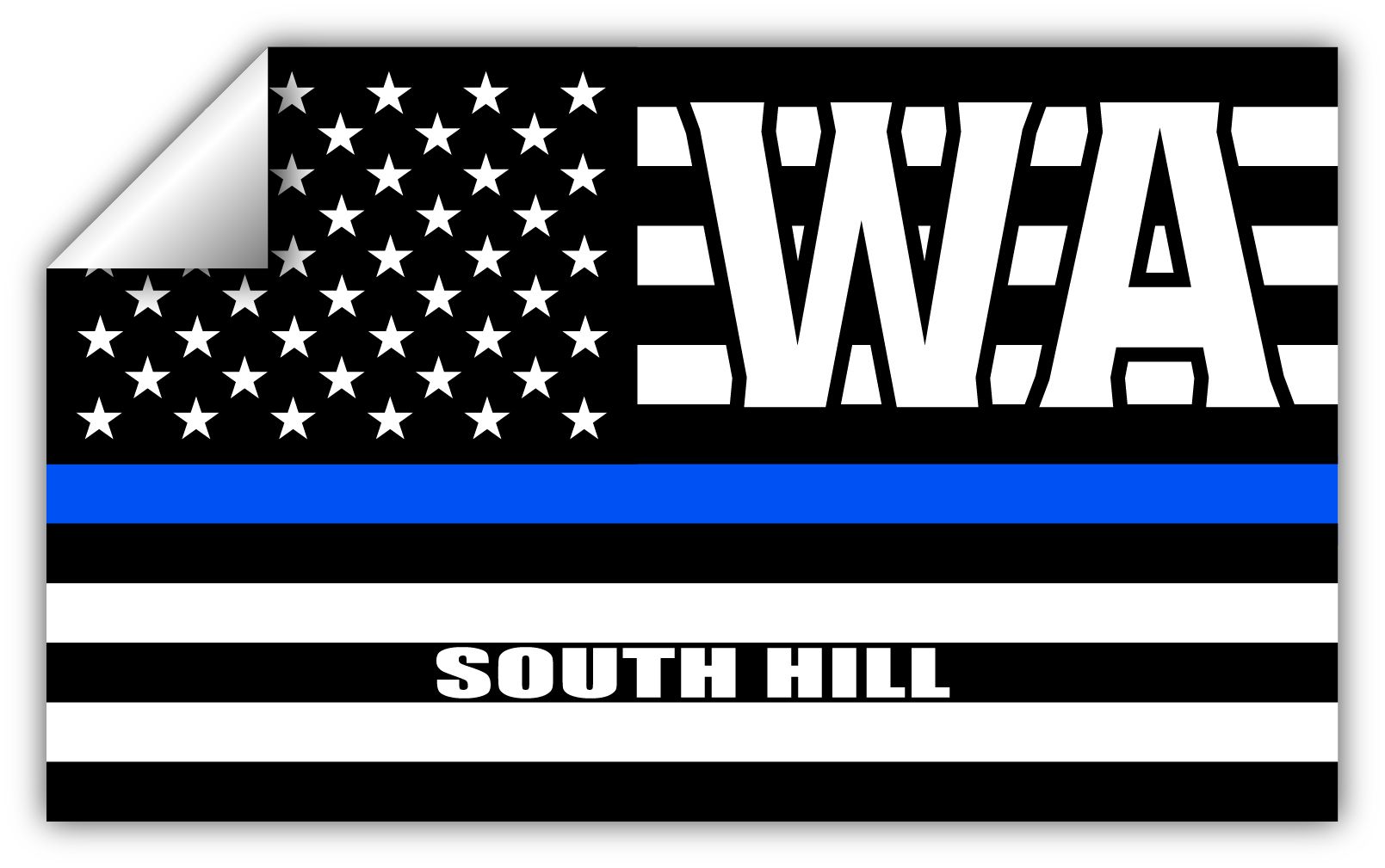 South Hill WA Washington Pierce County Thin Blue Line Stealthy USA Flag ...