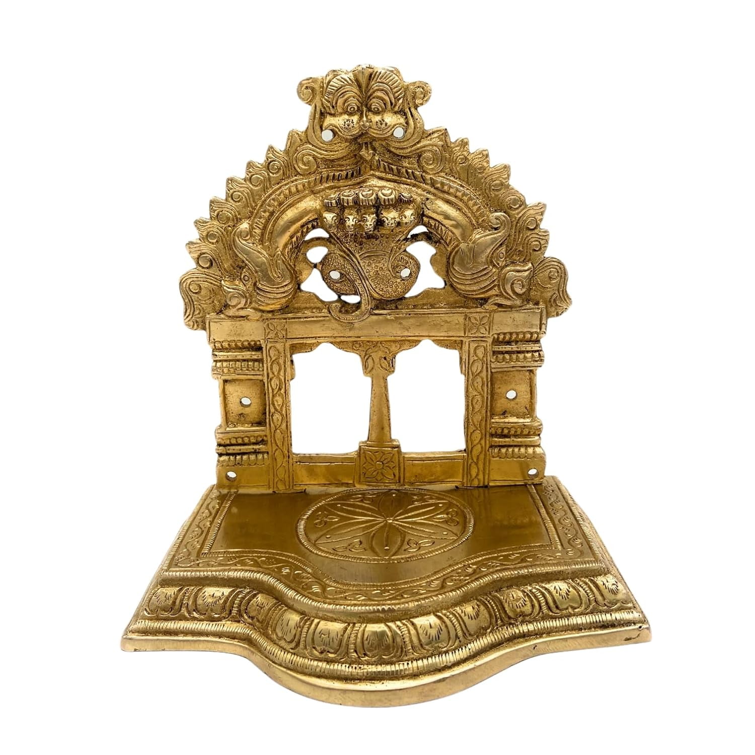 South Indian Arts Brass peetha and prabhavali Pooja Chowki Stand for ...