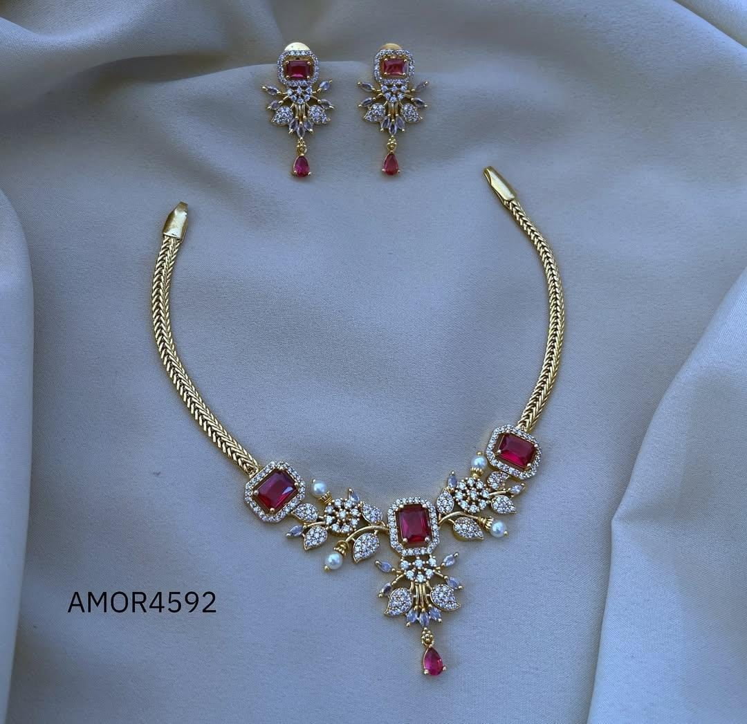 South Indian Bollywood Floral Hasli Necklace Set – Affordable Gold ...