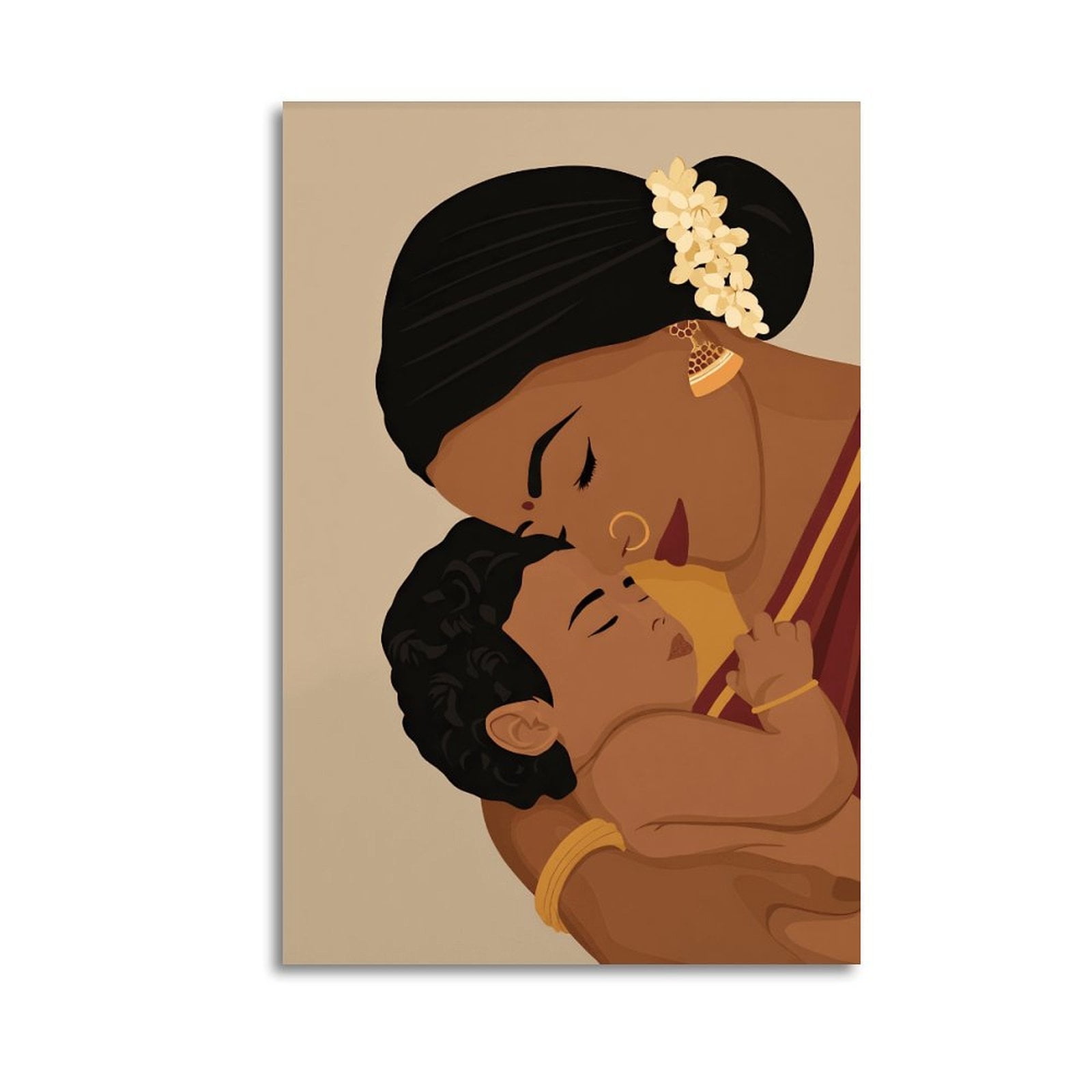 South Indian Mother & Child Art Print Poster Great Wall Art for Home ...